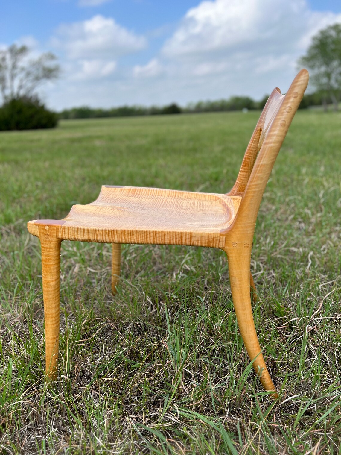 Figured Maple Sculpted Low Back Chair - Etsy