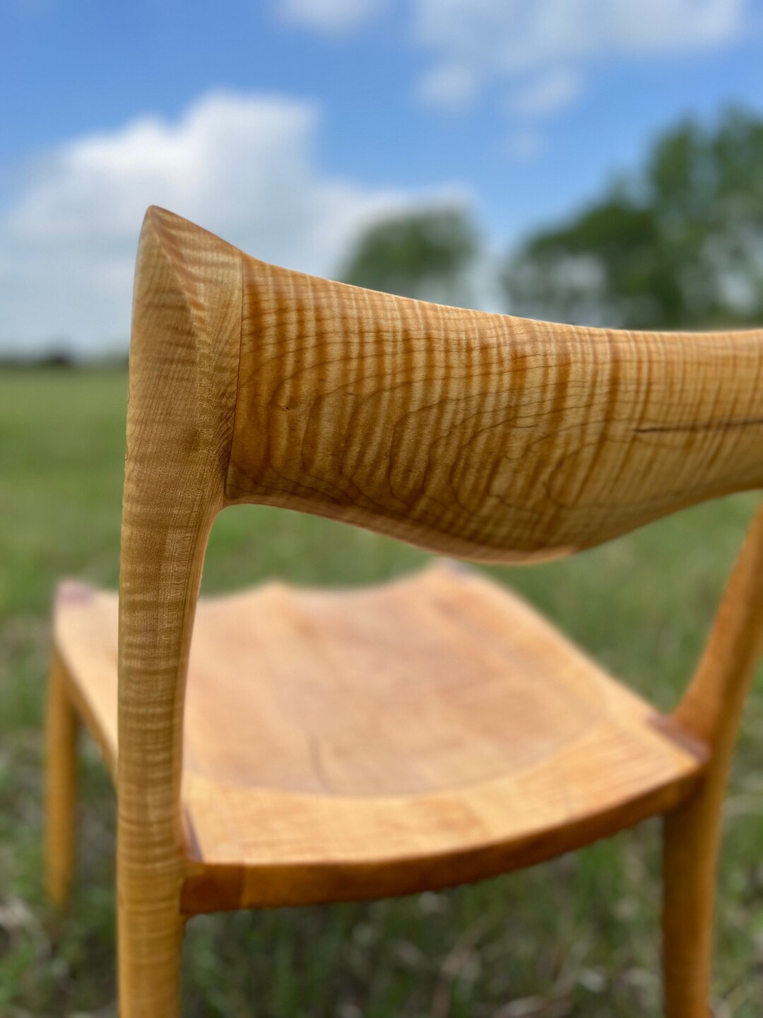 Figured Maple Sculpted Low Back Chair - Etsy