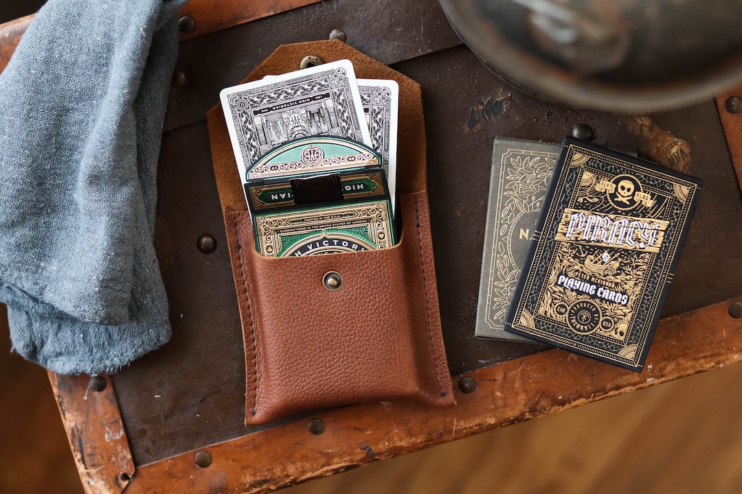 Leather Playing Card Case, Handmade Case for Card Games, Poker, Game ...