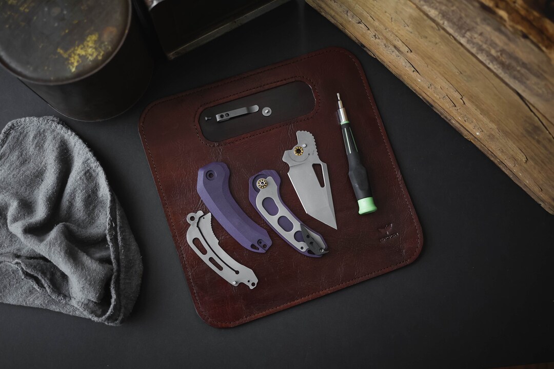 Knife Work Mat, EDC Knife Mat, Leather Work Mat - Etsy