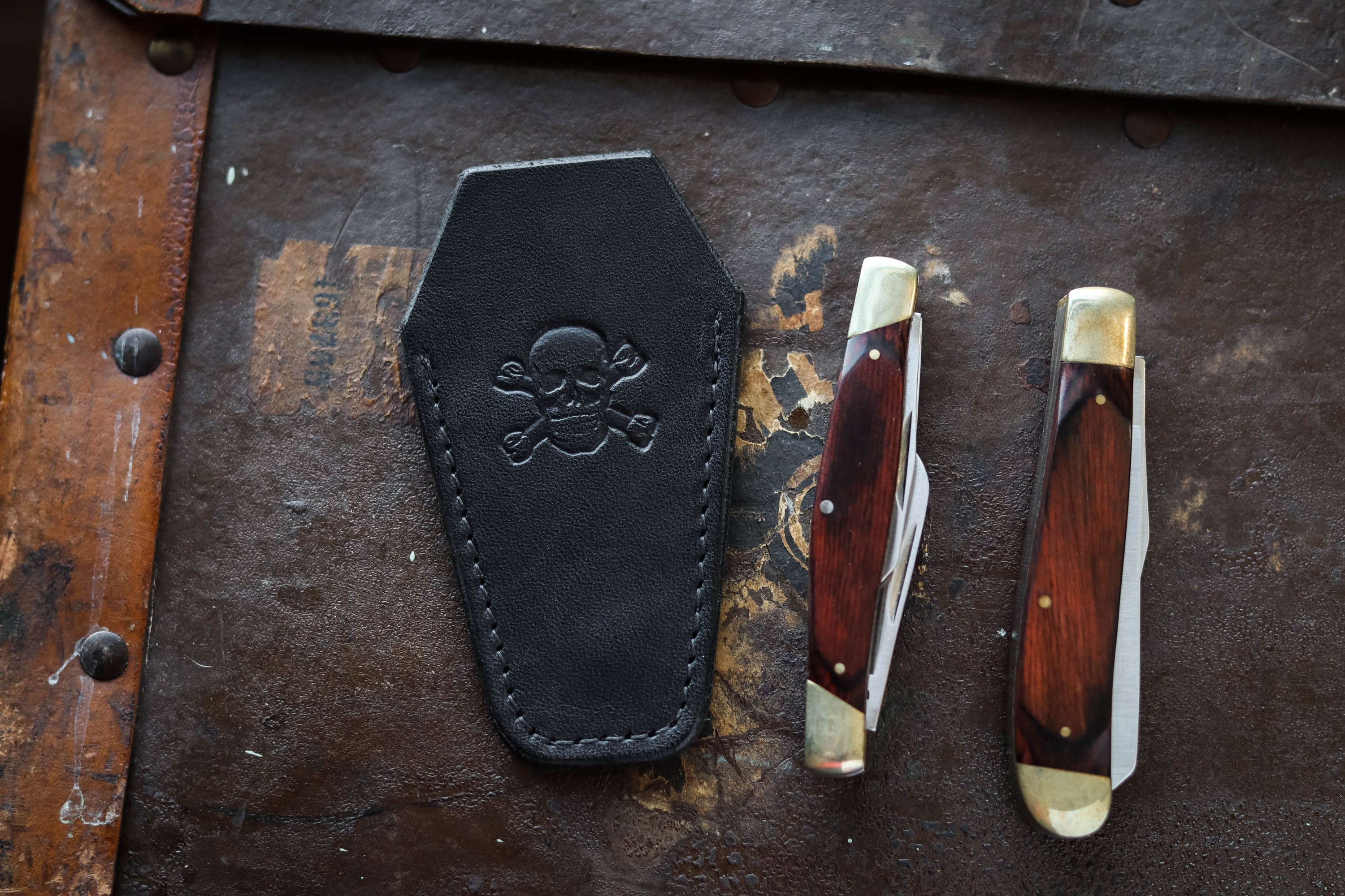 Leather Knife Case Pocket Knife Sheath Coffin Knife Case - Etsy