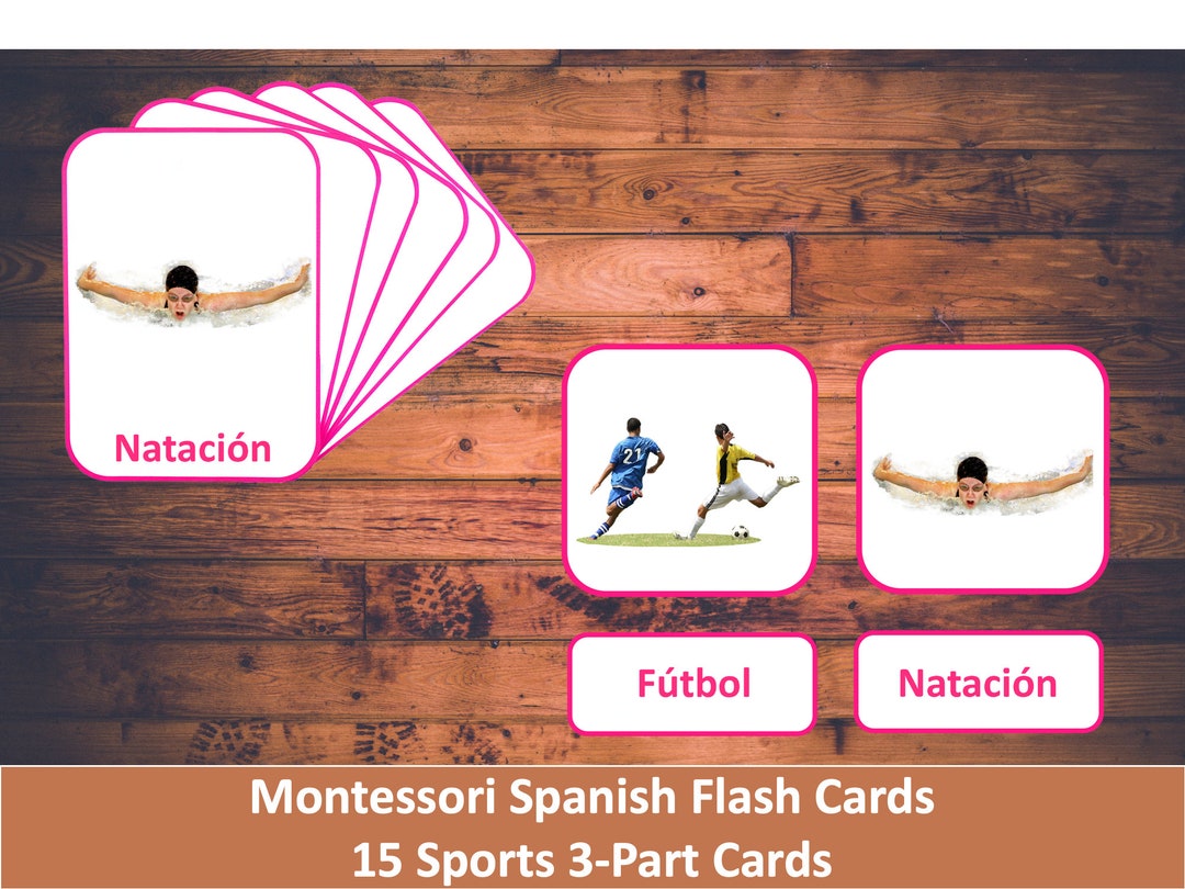 Spanish Flash Cards // Sports //15 Cards montessori - Etsy