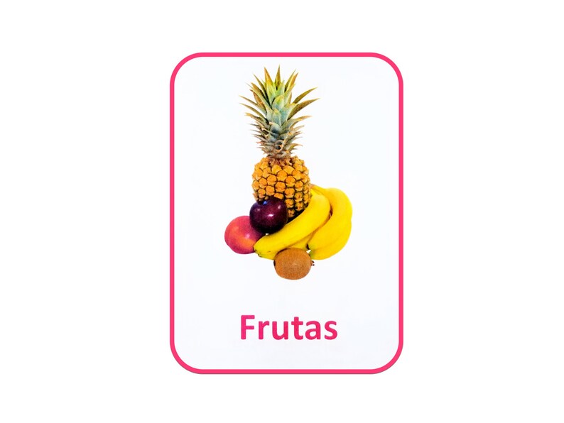 Spanish Flash Cards // Fruit //16 Cards montessori - Etsy