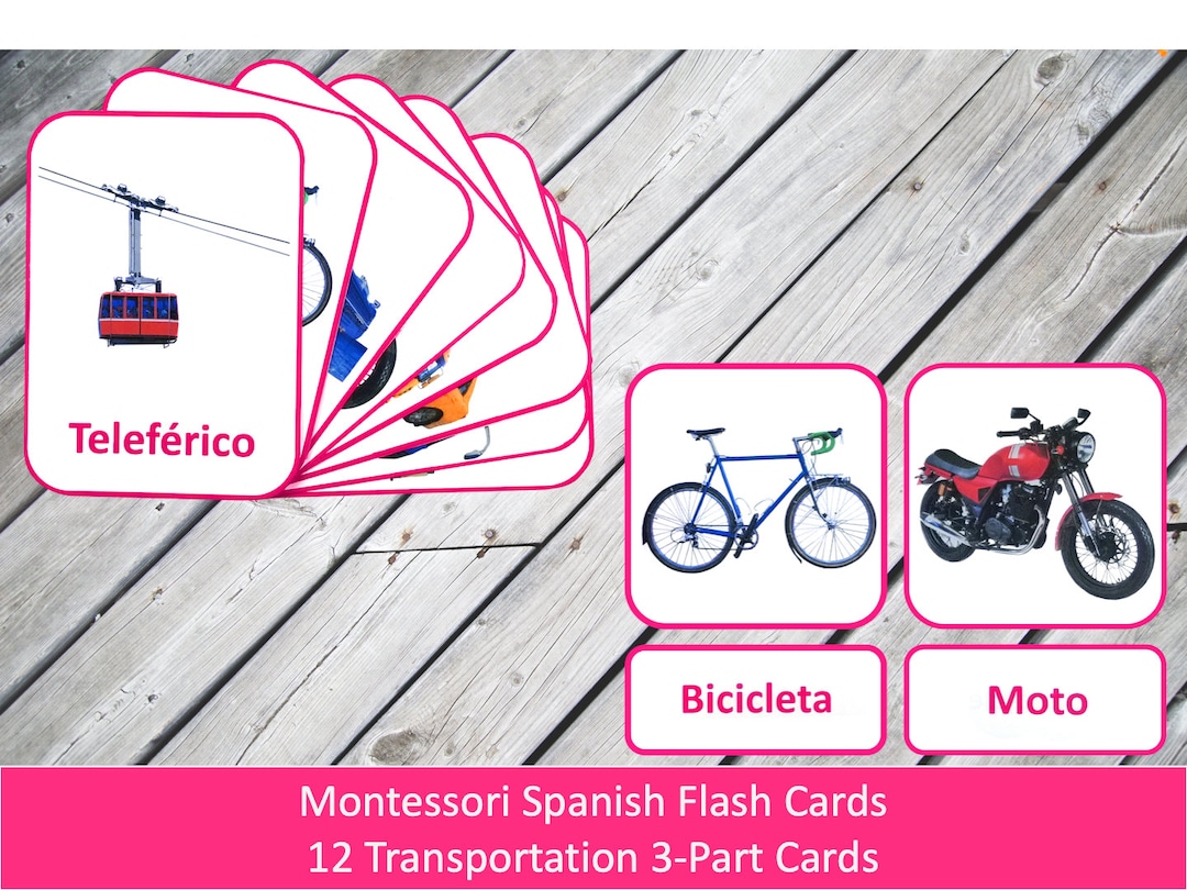 Tarjetas Flash en Español // Transporte //12 Tarjetas Montessori - Etsy ...