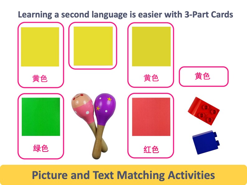 Mandarin Flash Cards // Colors //11 Cards montessori // - Etsy