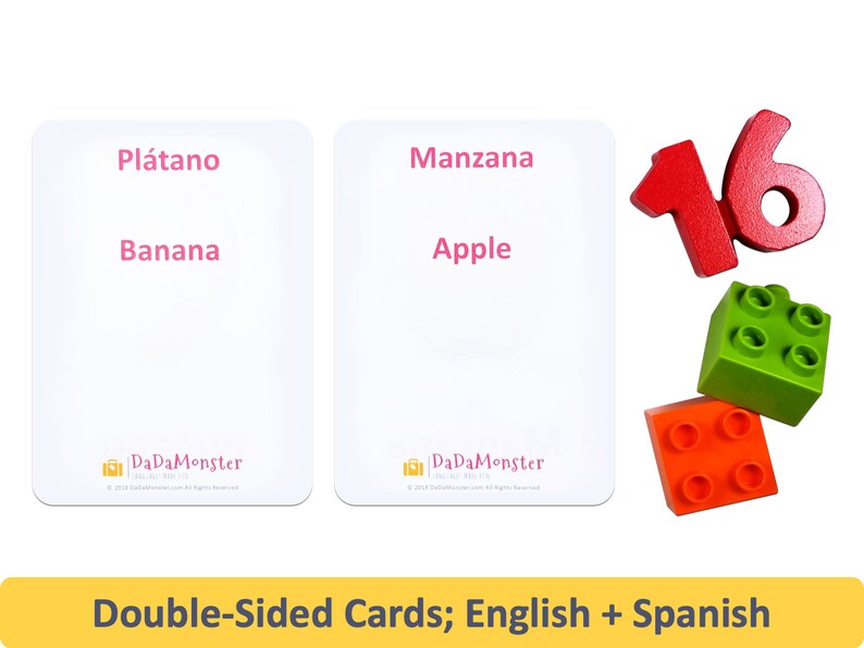 Spanish Flash Cards // Fruit //16 Cards montessori - Etsy