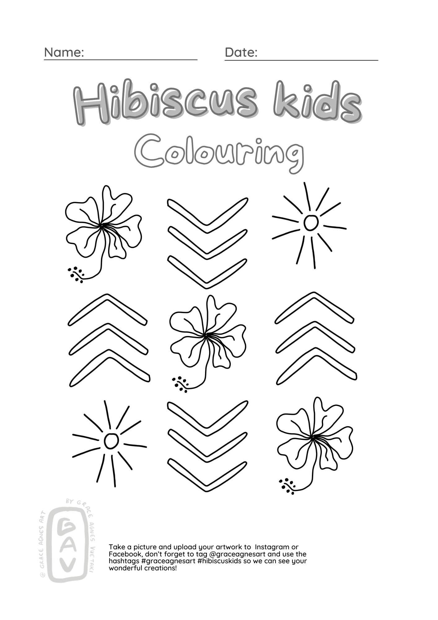 HIBISCUS KIDS Colouring in Sheets - Etsy