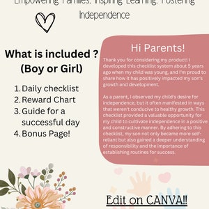 Weekly Kids Checklist BUNDLE!!!! Helps With Empowering Families ...