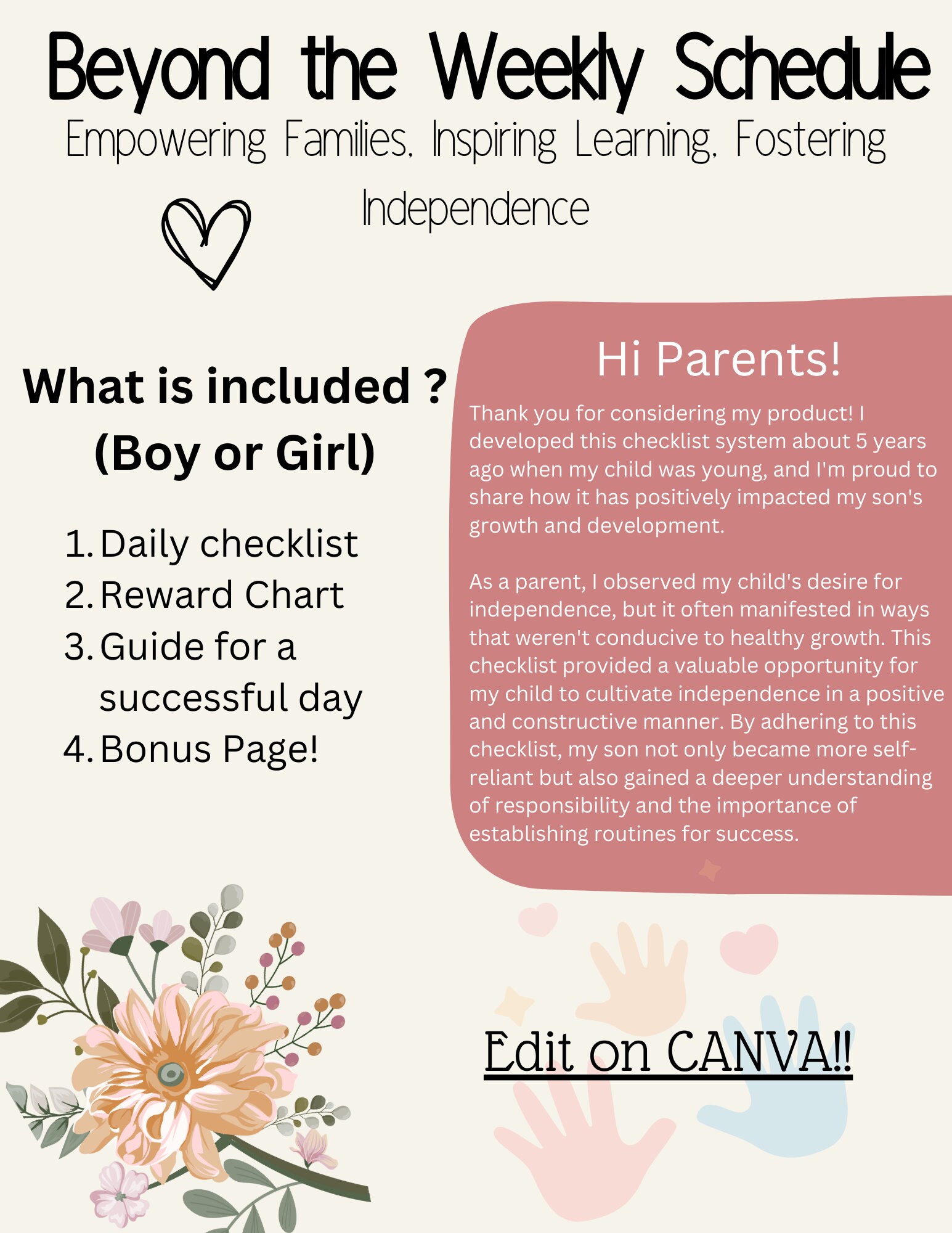 Weekly Kids Checklist BUNDLE Helps With Empowering Families, Inspiring ...