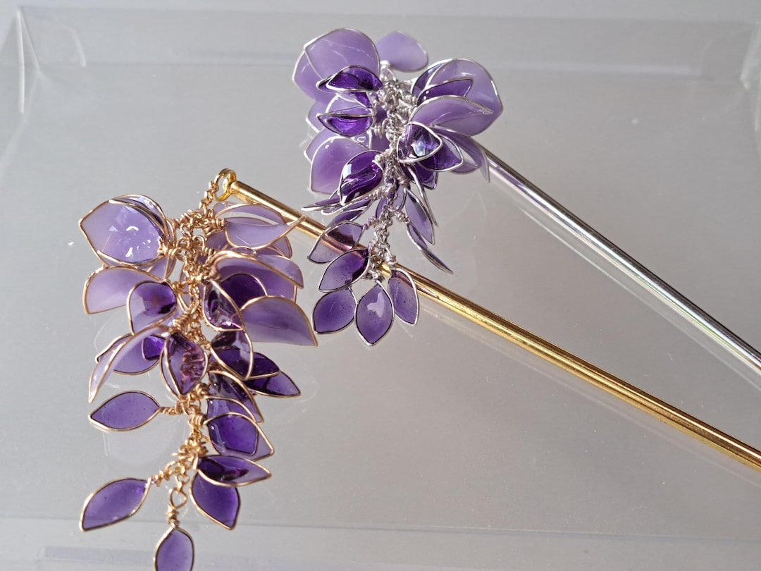 Handmade Wisteria Dangle Hair Stick - Etsy