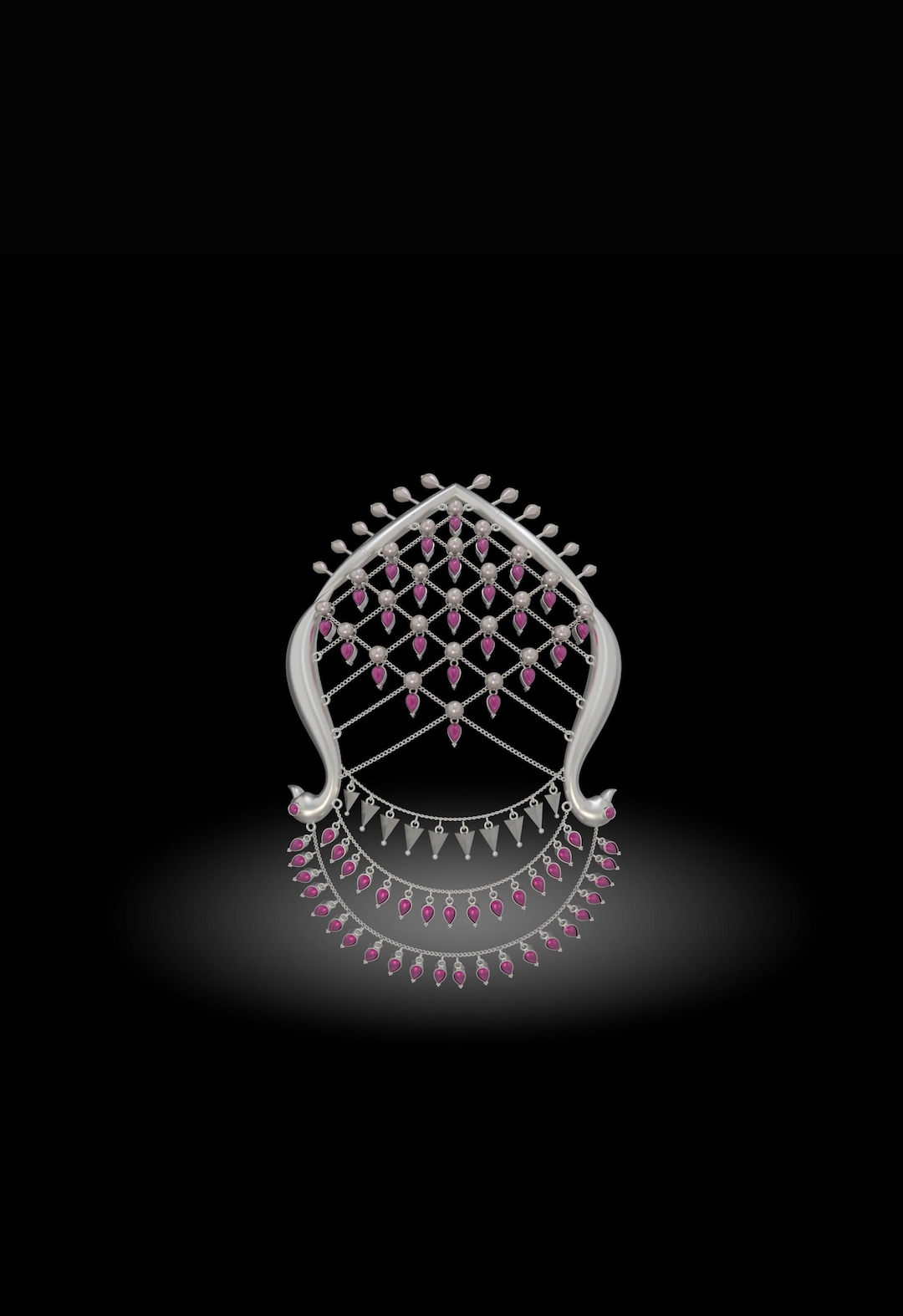 Jhilmil/maang Tika/headgears/925sterling Silver/designer/handmade ...