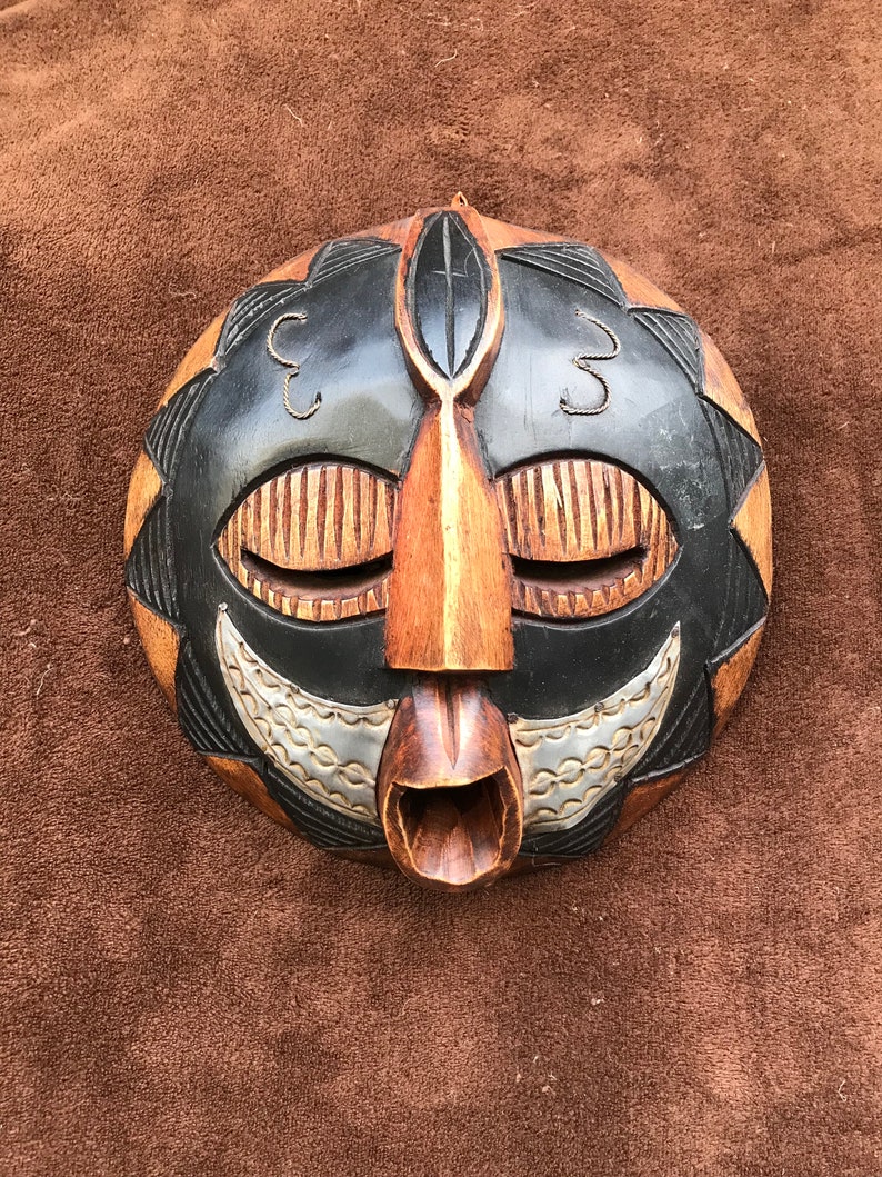 Hand Crafted Ghanaian Wooden Mask - Etsy