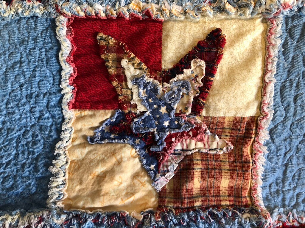 Cute Rag Quilt Pattern | Denim 'N Stars | Easy Gift Bed or Wall Hanging ...