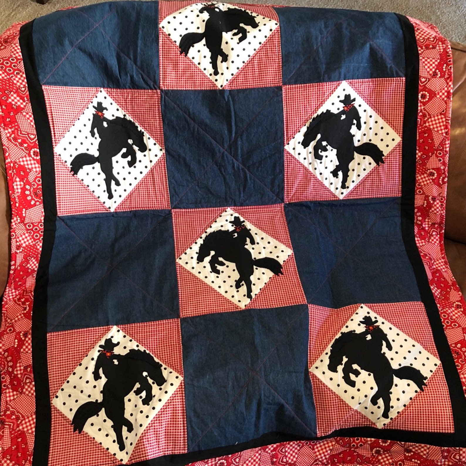 Cowboy Quilt Pattern | Wrangler | Cute Western Horse or Pony Gift ...