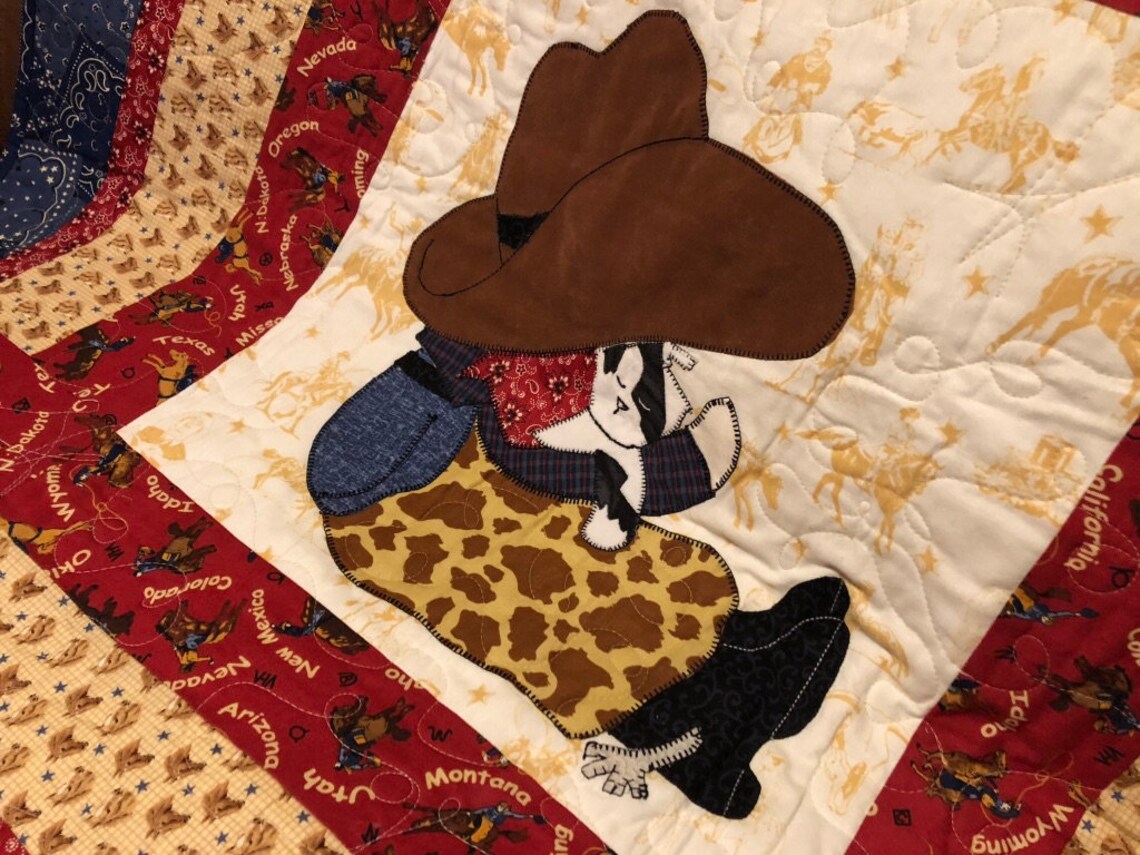 Baby Cowboy Quilt Pattern Cute Western Horse or Pony Gift | Easy Bed or ...