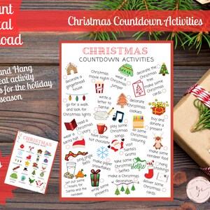 Christmas Countdown Activity Printable | Advent Activities | Christmas ...