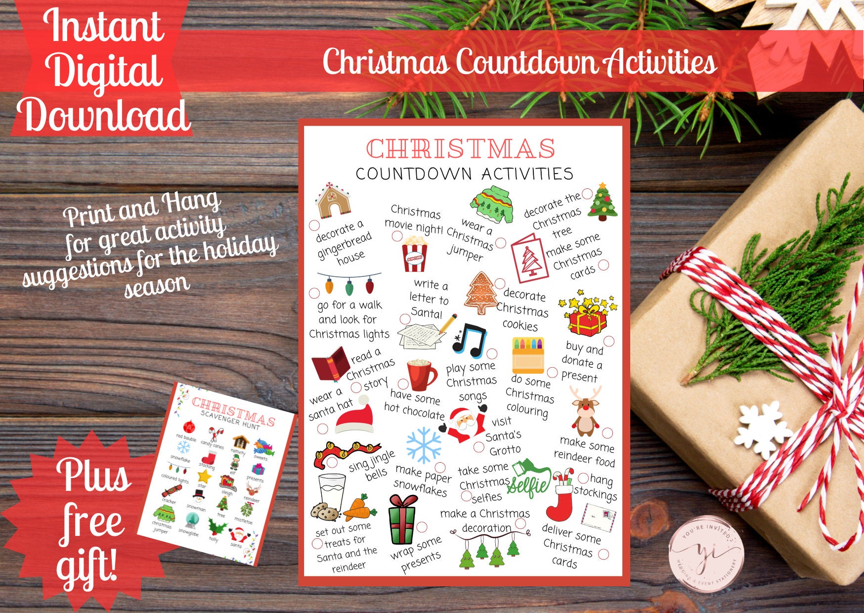 Christmas Countdown Activity Printable | Advent Activities | Christmas ...