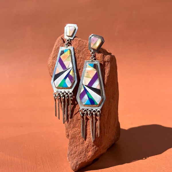 Native Inlay Earring - Etsy