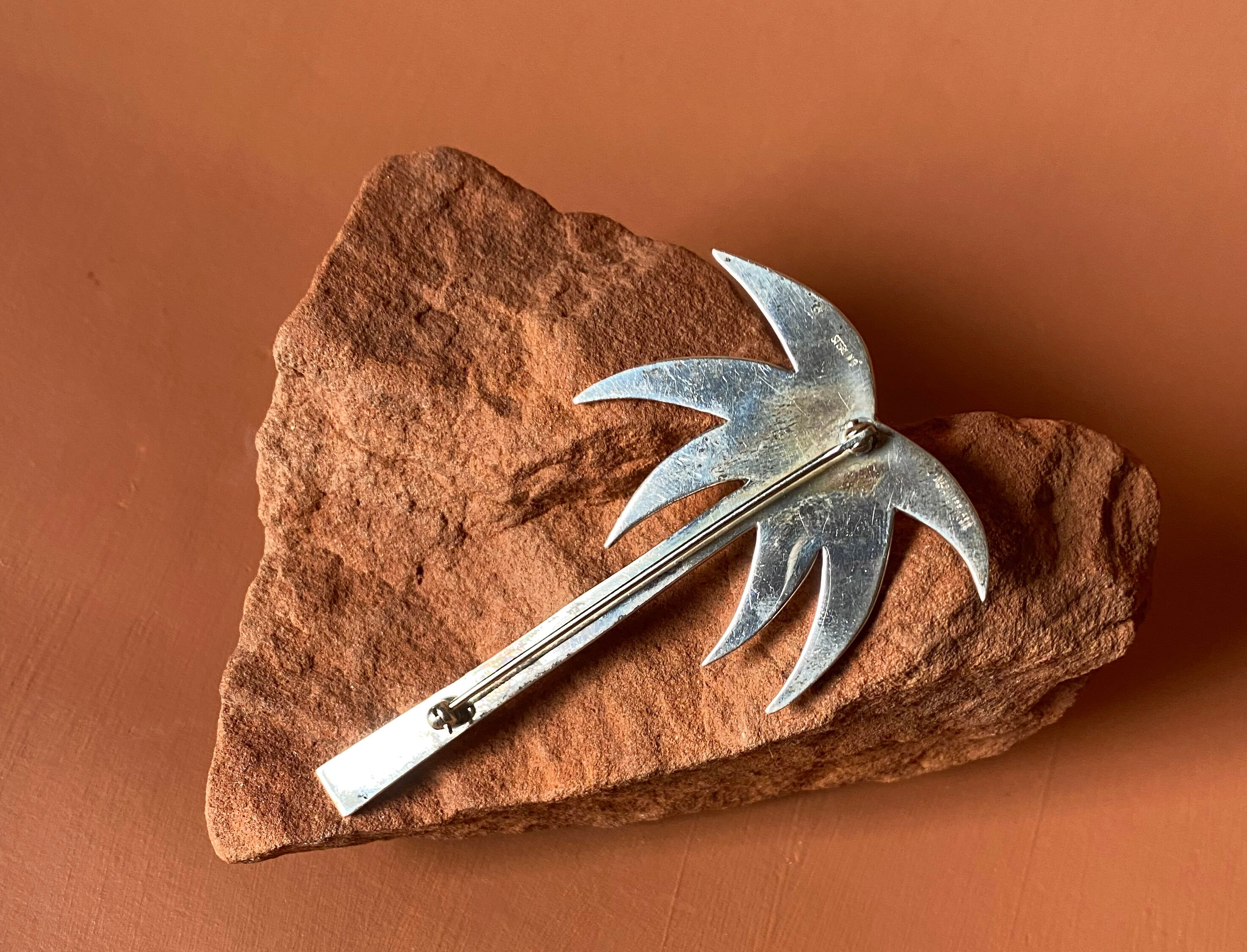 Sterling Oversized Palm Tree Pin Disco Palm Tree Silver | Etsy