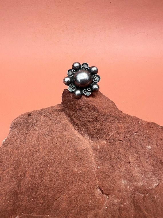 Mexico Sterling Dome Statement Cocktail Ring | Mexica… - Gem