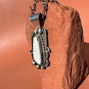 Willie Saiz Navajo White Buffalo Sterling Pendant Chain Necklace Navajo ...