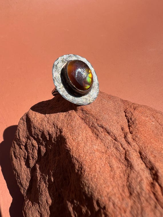 Mexico Sterling Fire Agate Ring size 6 - Gem