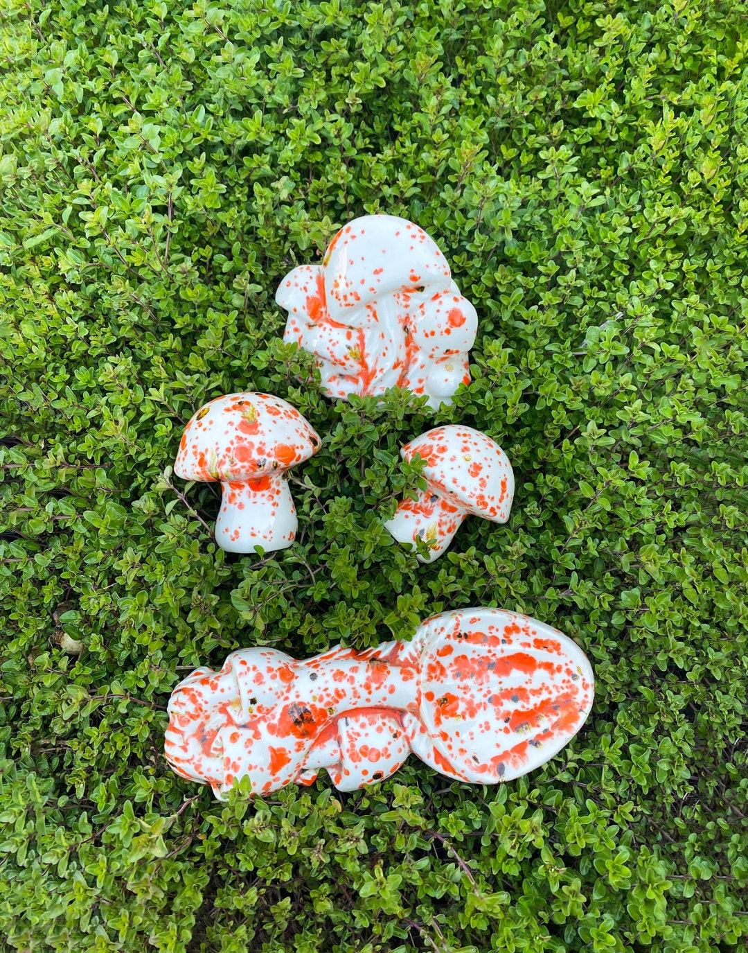 Ceramic Speckled Mushroom Kitchen Set With Salt & Pepper, Napkin Holder ...