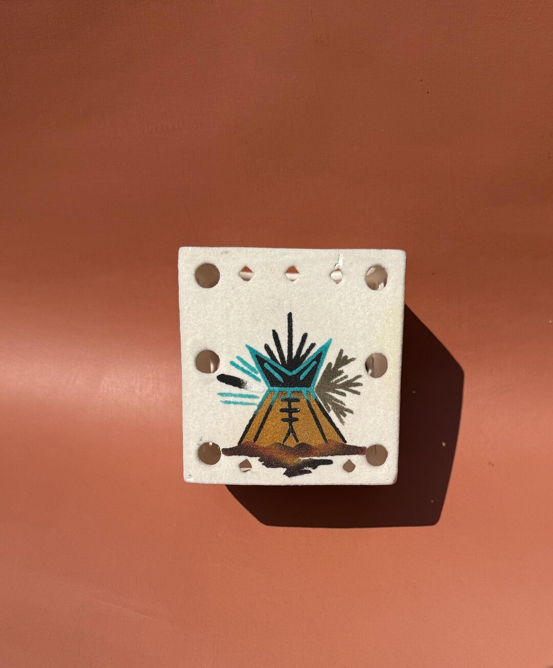 Southwestern Sand Art Luminary | Southwestern Ceramic Candle Holder - Etsy
