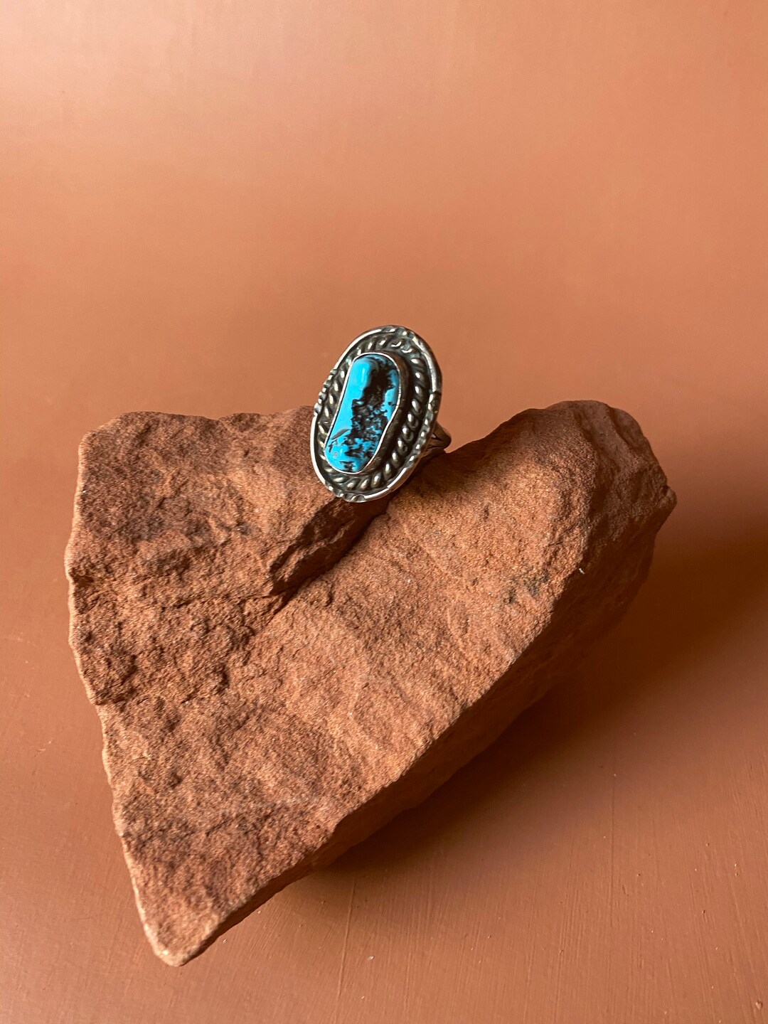 Native American Kingman Blue Turquoise Ring | Vintage Navajo Bright ...