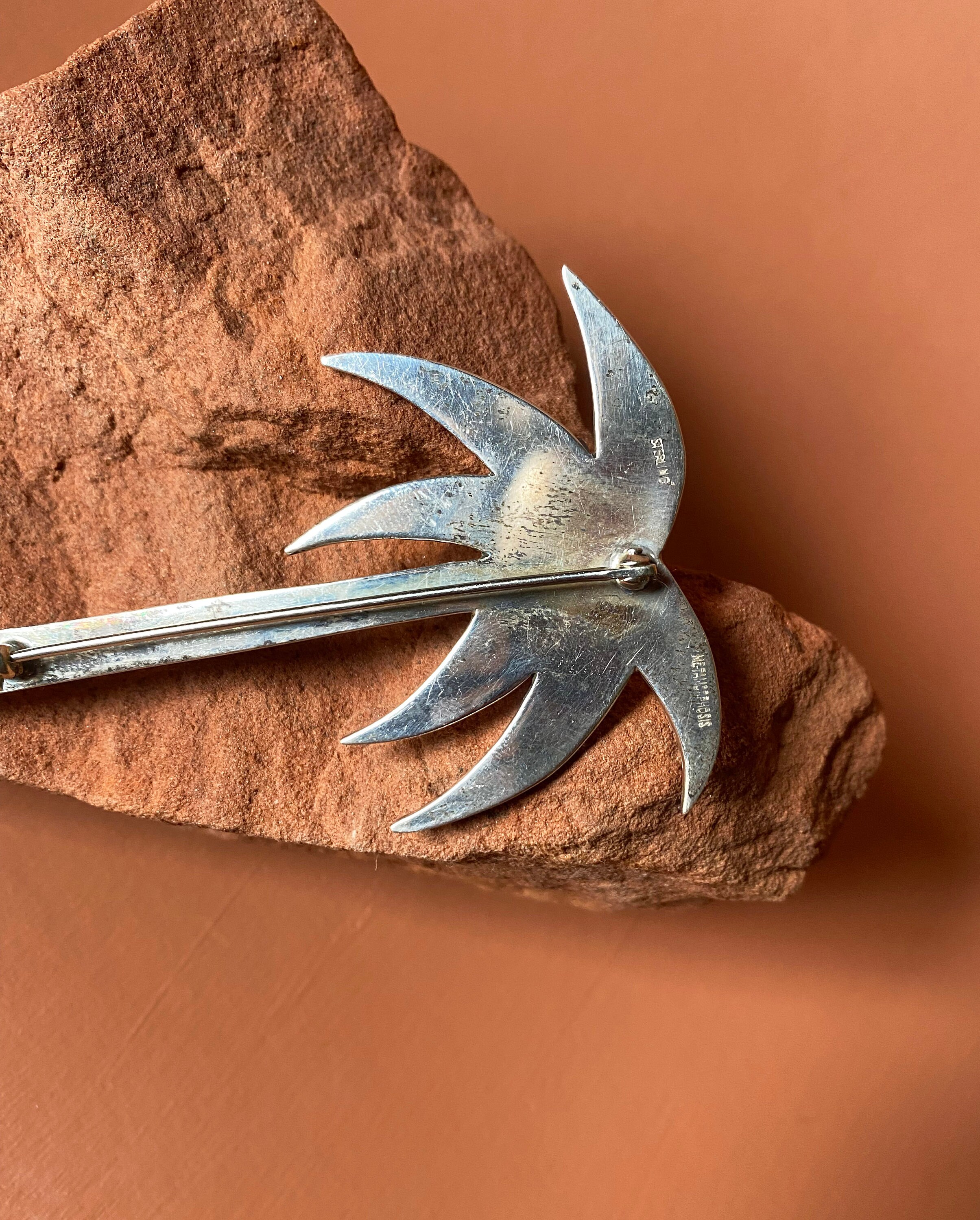 Sterling Oversized Palm Tree Pin Disco Palm Tree Silver | Etsy