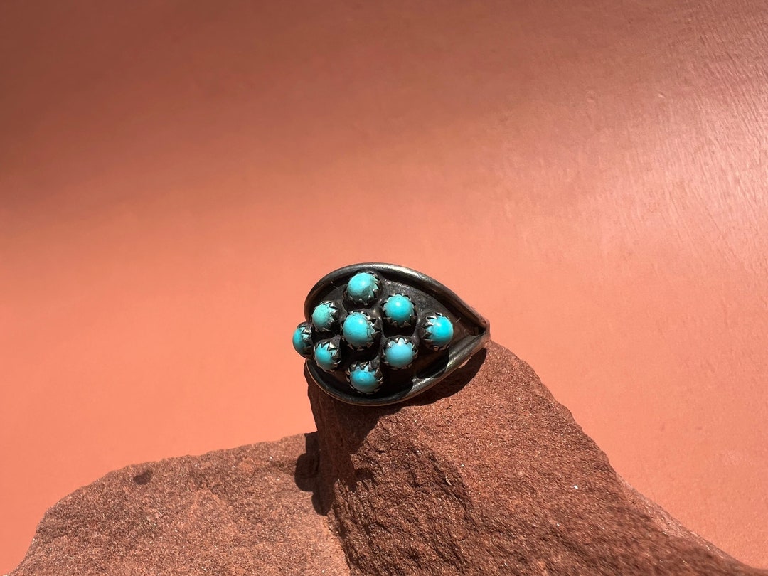 Native American Snake Eye Turquoise Ring Size 7.25 - Etsy