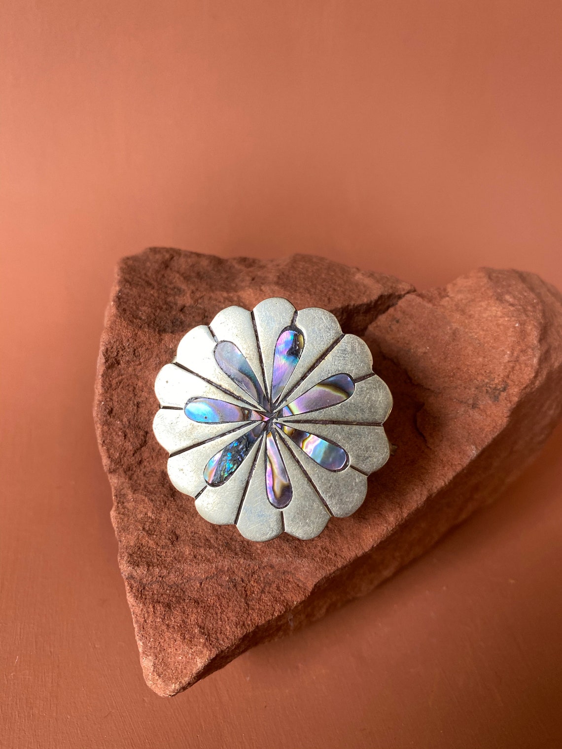 Mexican Alpaca Silver and Abalone Inlaid Flower Pill Box - Etsy