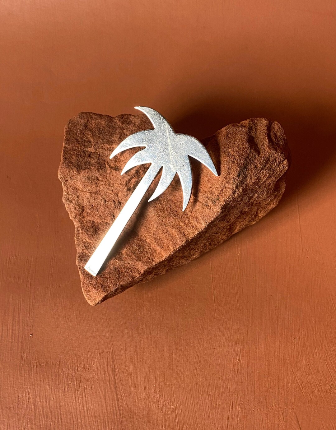 Sterling Oversized Palm Tree Pin | Disco Palm Tree Silver Brooch - Etsy