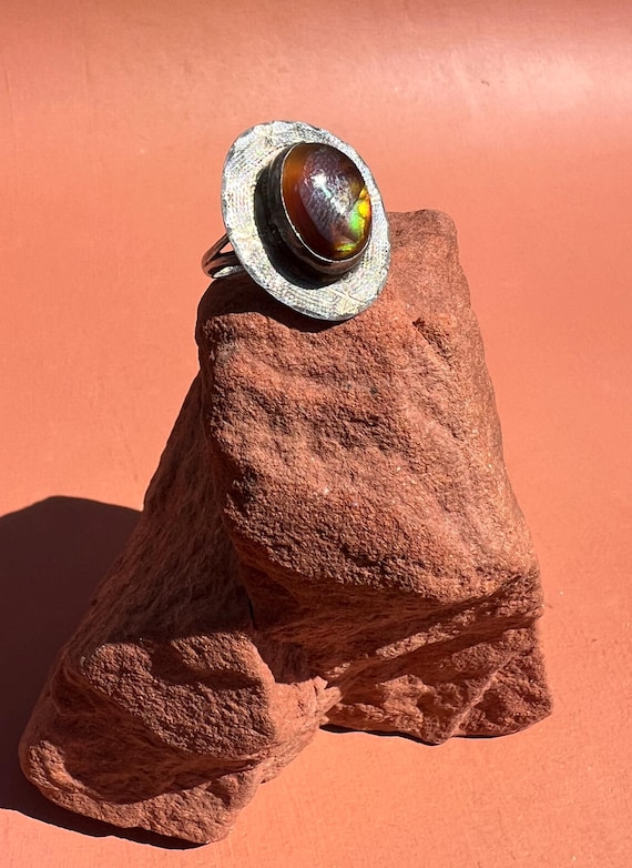 Mexico Sterling Fire Agate Ring size 6 - Gem