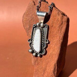 Willie Saiz Navajo White Buffalo Sterling Pendant Chain Necklace ...