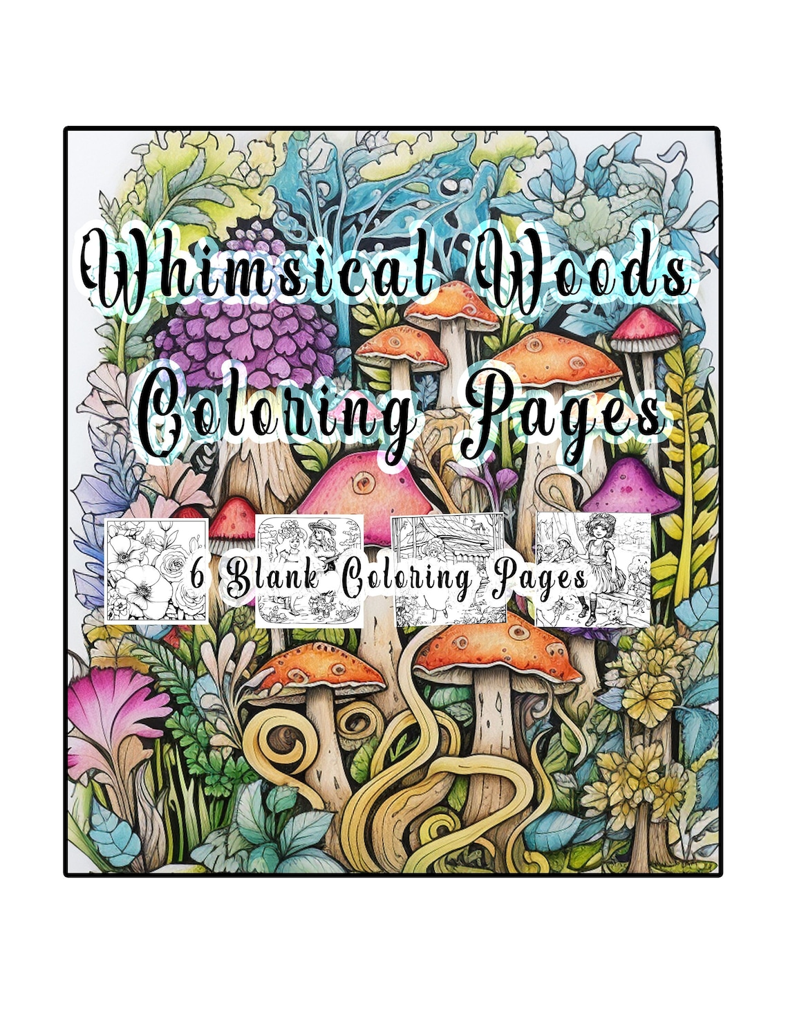 Woodlands Coloring Book Pages for Adults and Kids | Fantasy, Whimsical ...