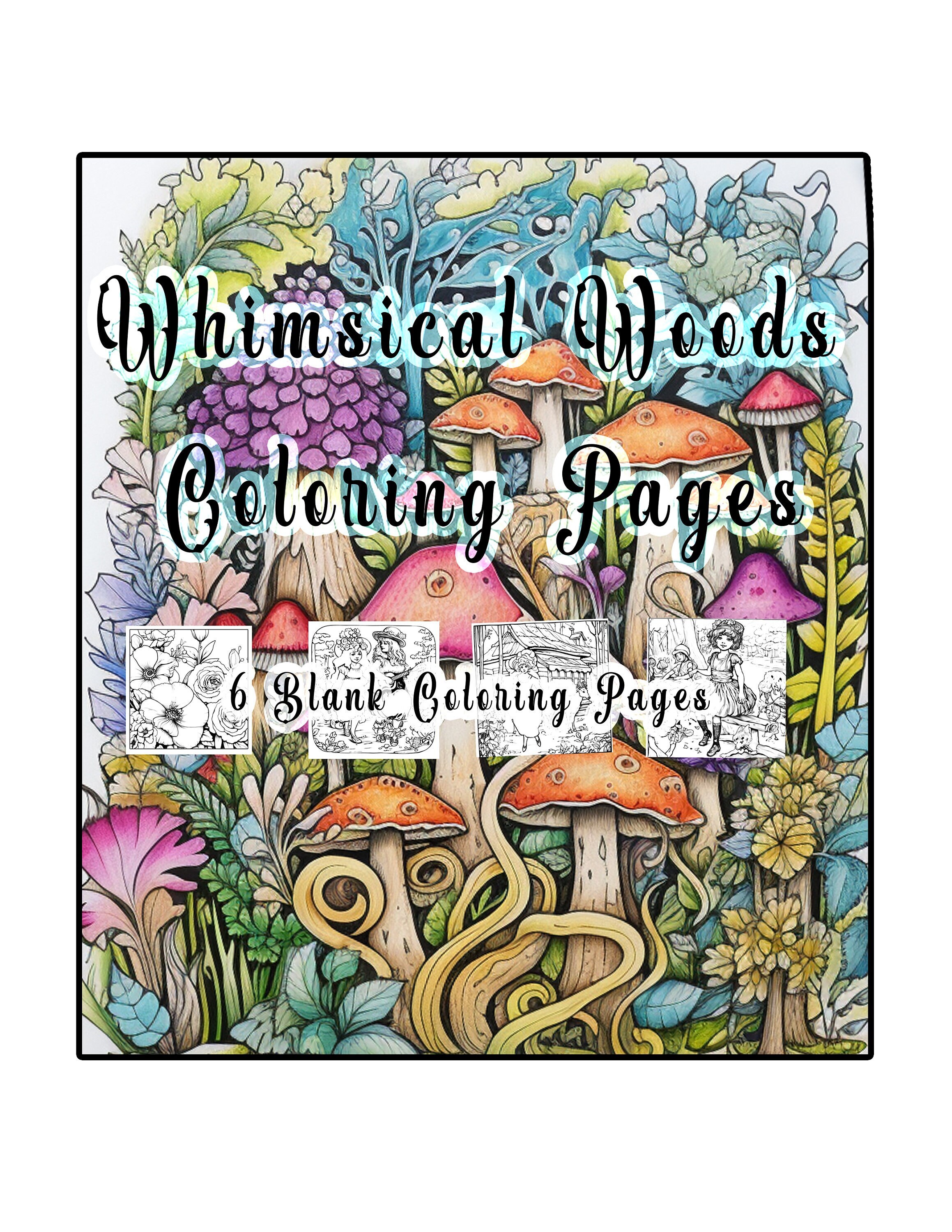Woodlands Coloring Book Pages for Adults and Kids | Fantasy, Whimsical ...