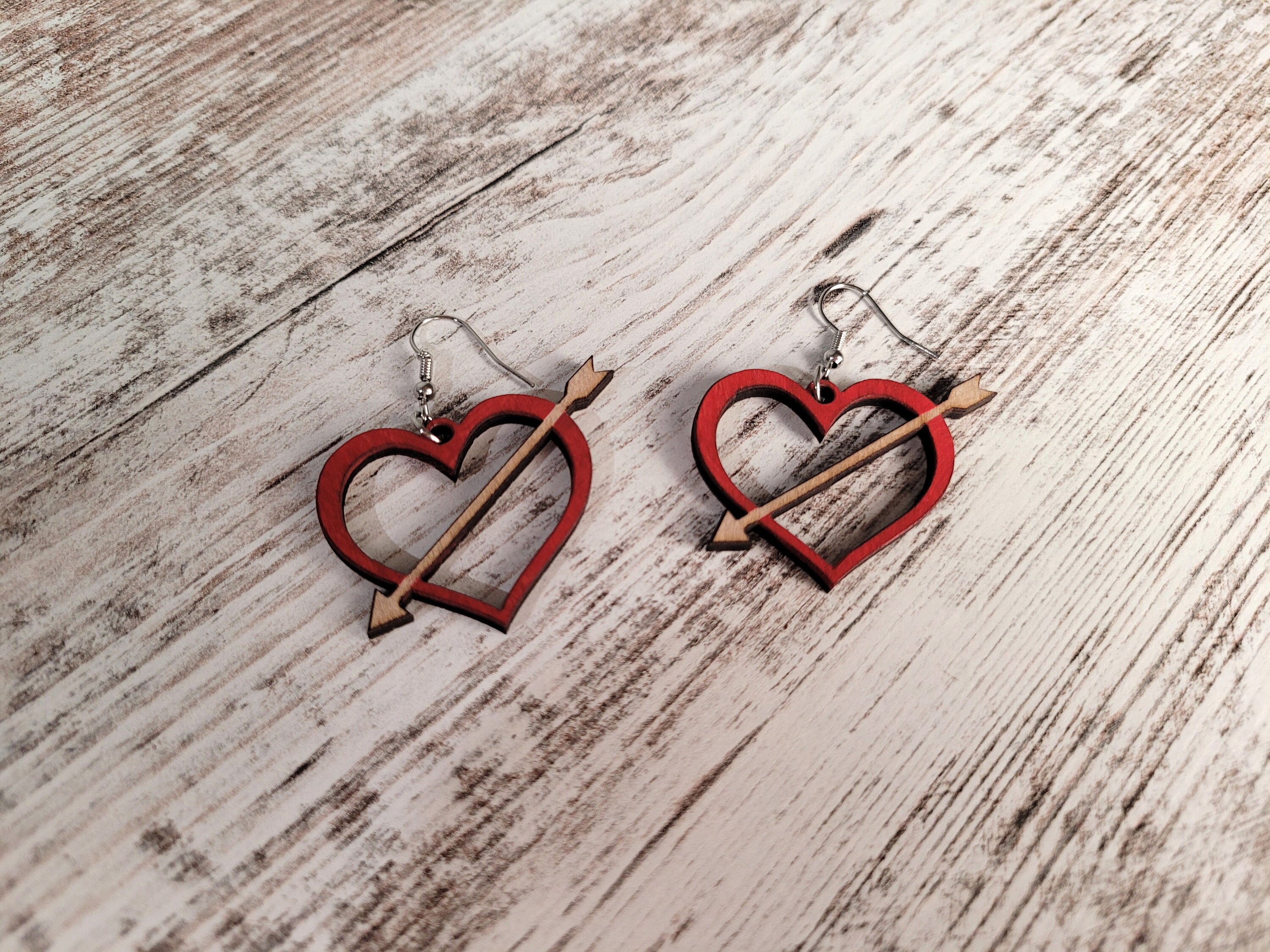 Heart Earrings Digital Files | EPS - SVG | Glowforge | Laser Cut ...