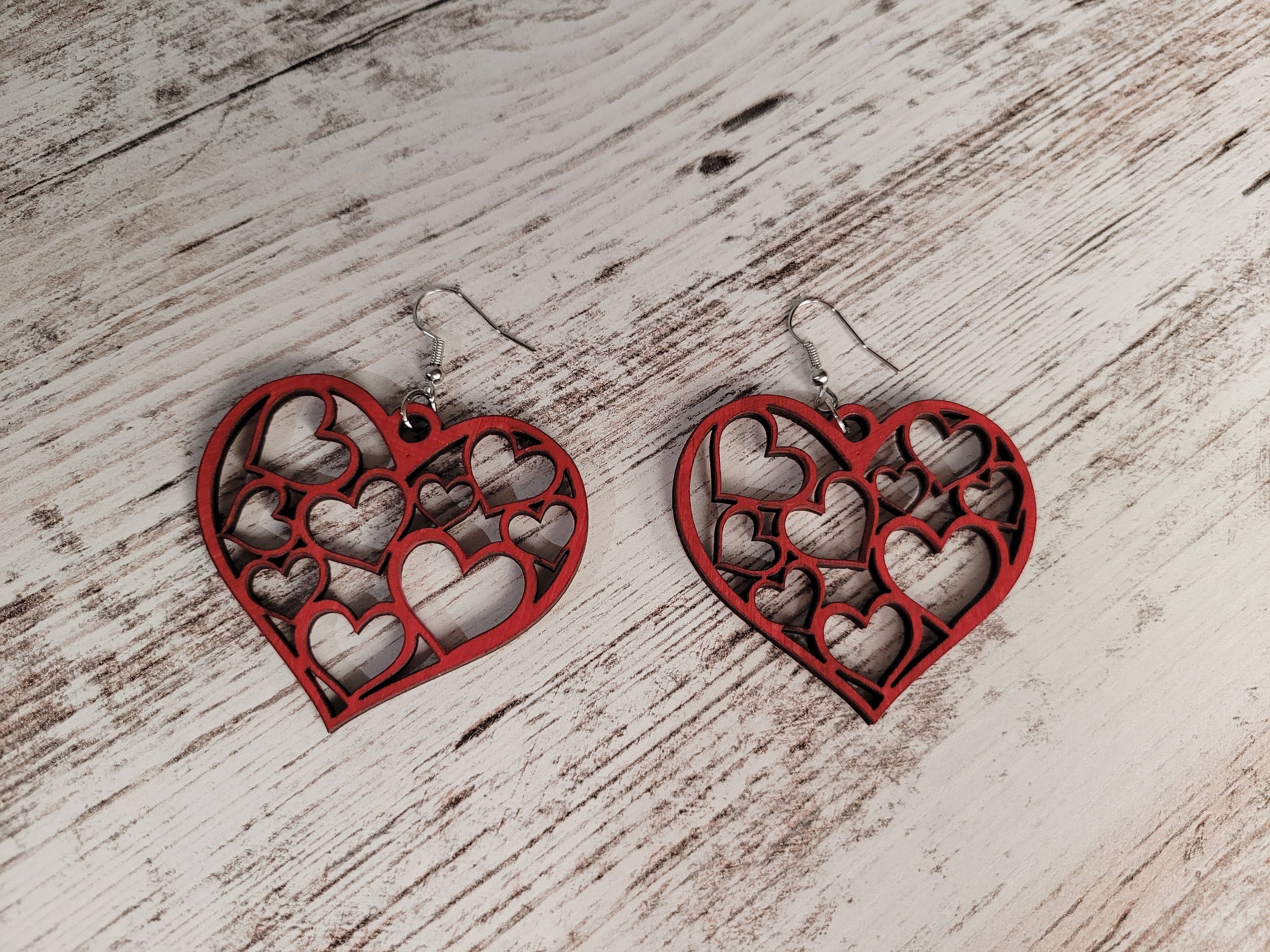 Heart Earrings Digital Files | SVG - EPS | Glowforge | Laser Cut ...