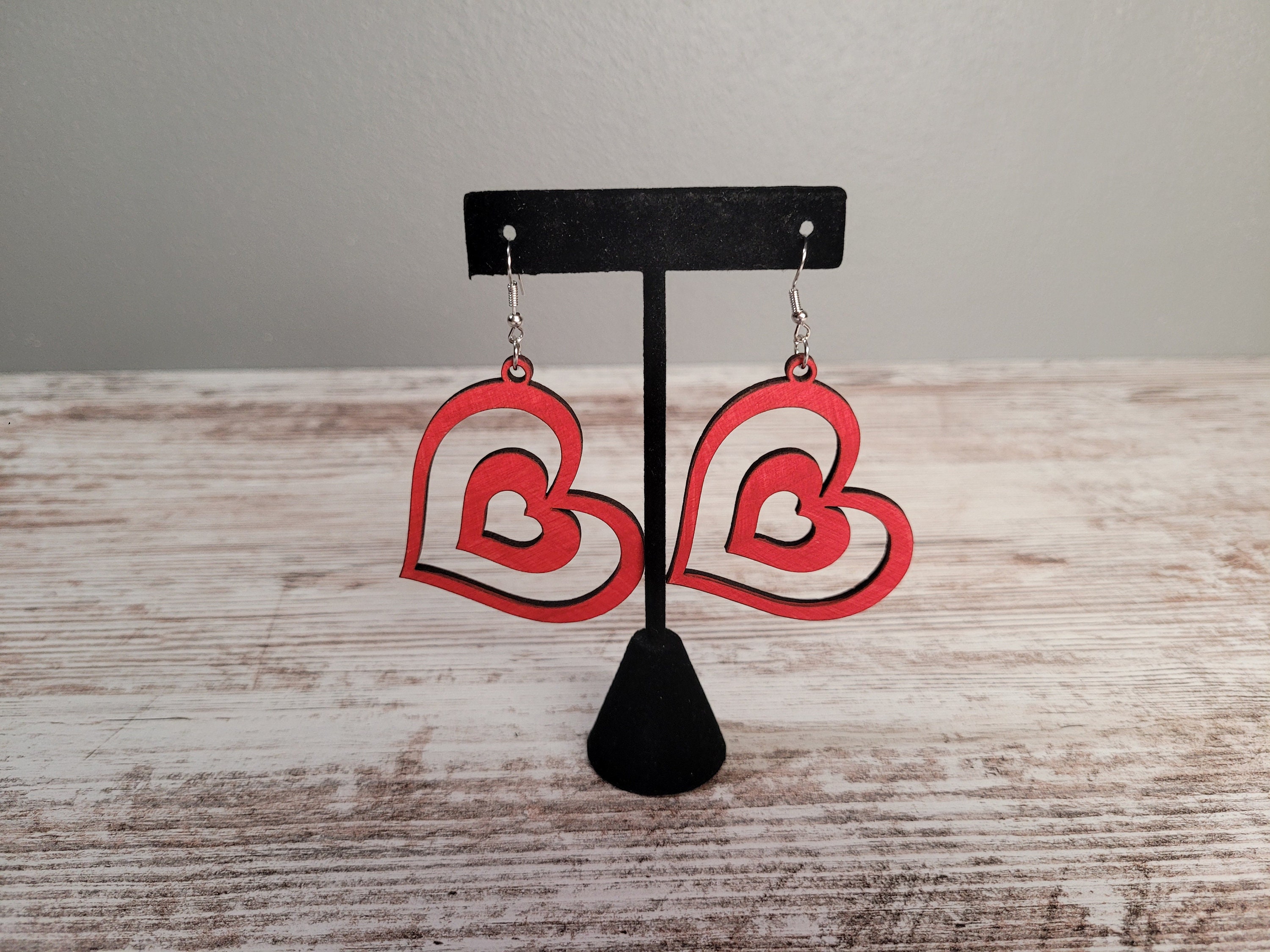 Heart Earrings Digital Files EPS SVG Glowforge Laser | Etsy