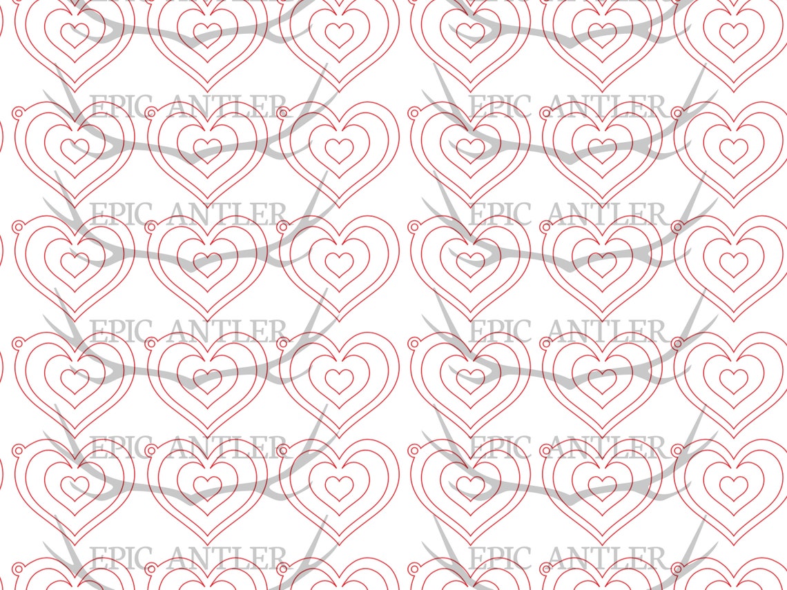 Heart Earrings Digital Files EPS SVG Glowforge Laser | Etsy