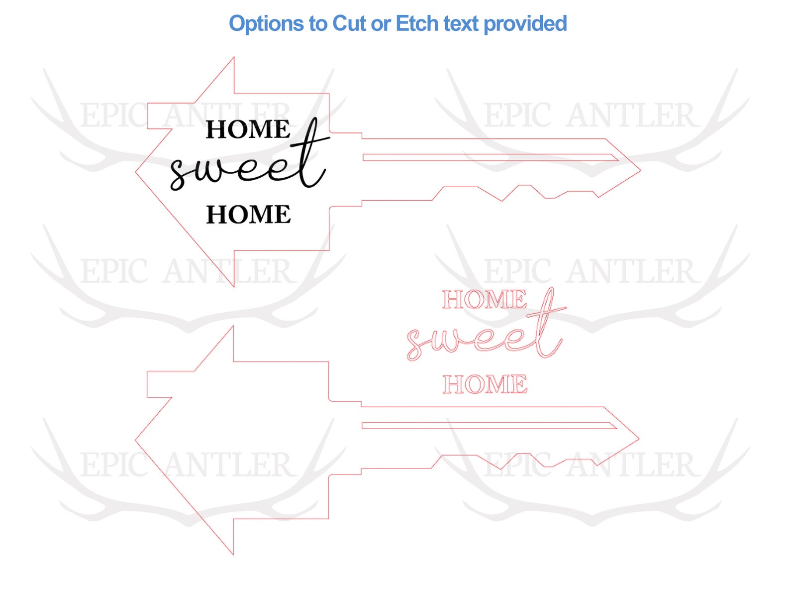 Key SVG EPS Home Sweet Home Real Estate Prop Digital Files Glowforge ...