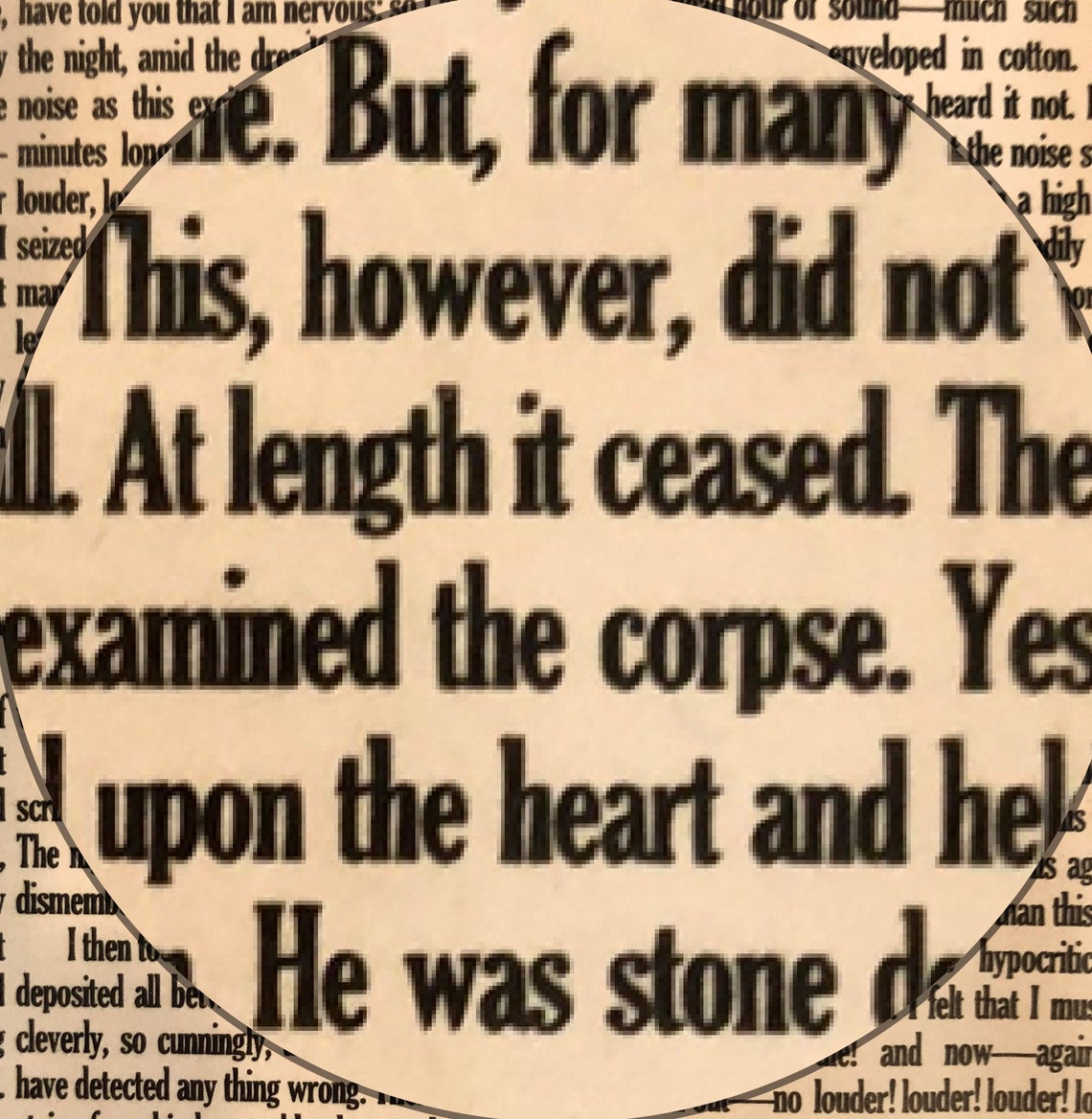 The Tell Tale Heart - Full Text Poster - Etsy