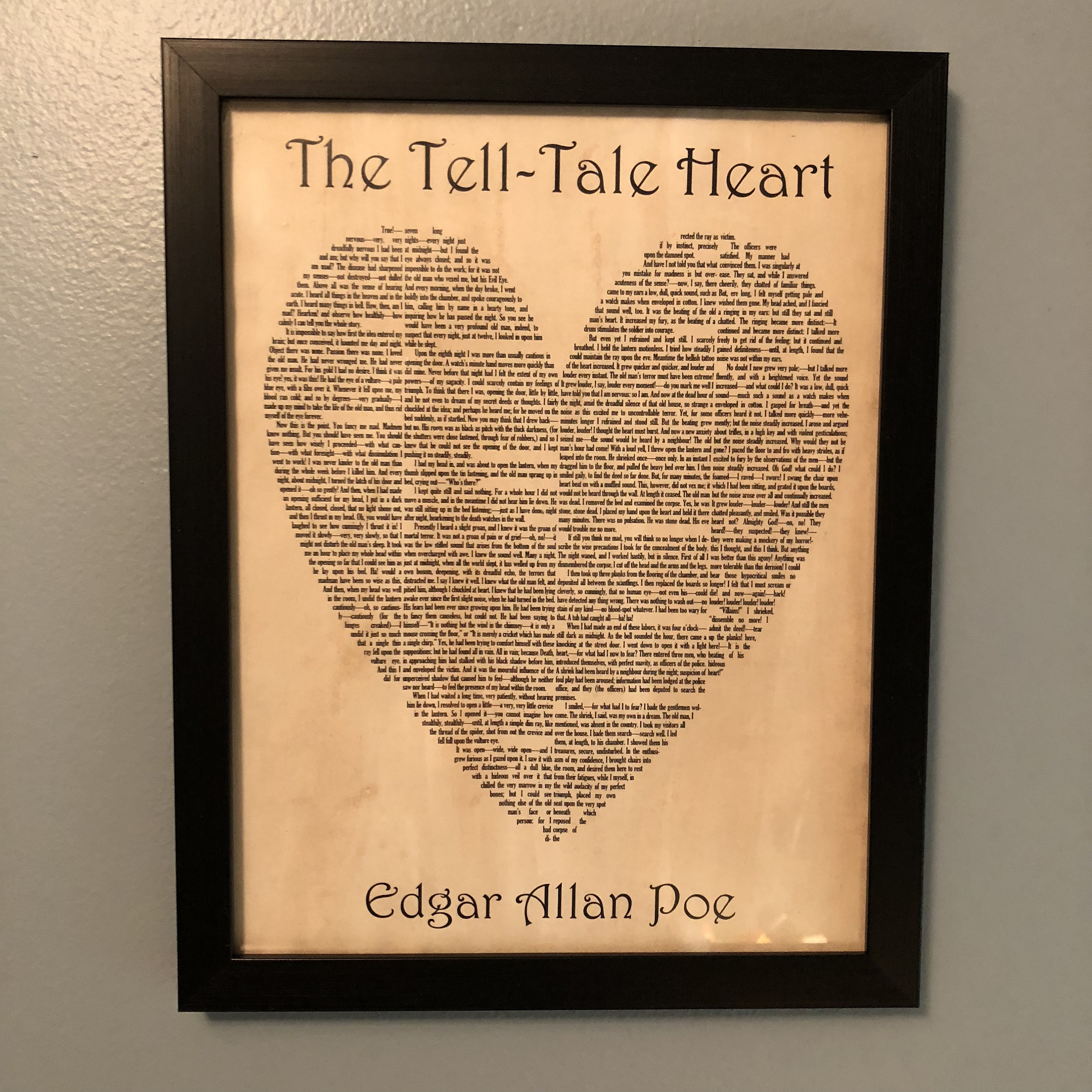 The Tell Tale Heart - Full Text Poster - Etsy