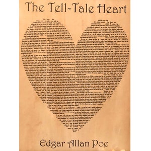 The Tell Tale Heart - Full Text Poster - Etsy