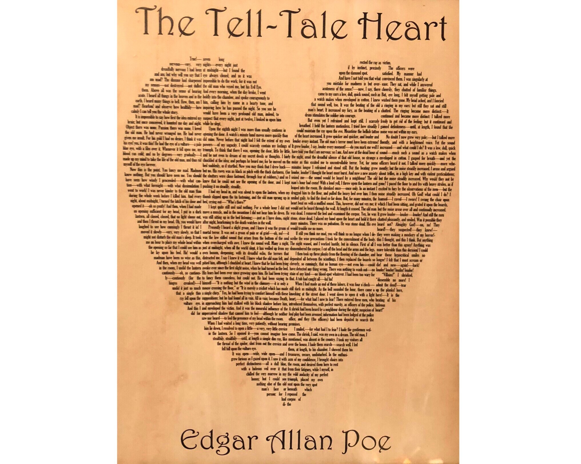 The Tell Tale Heart - Full Text Poster - Etsy