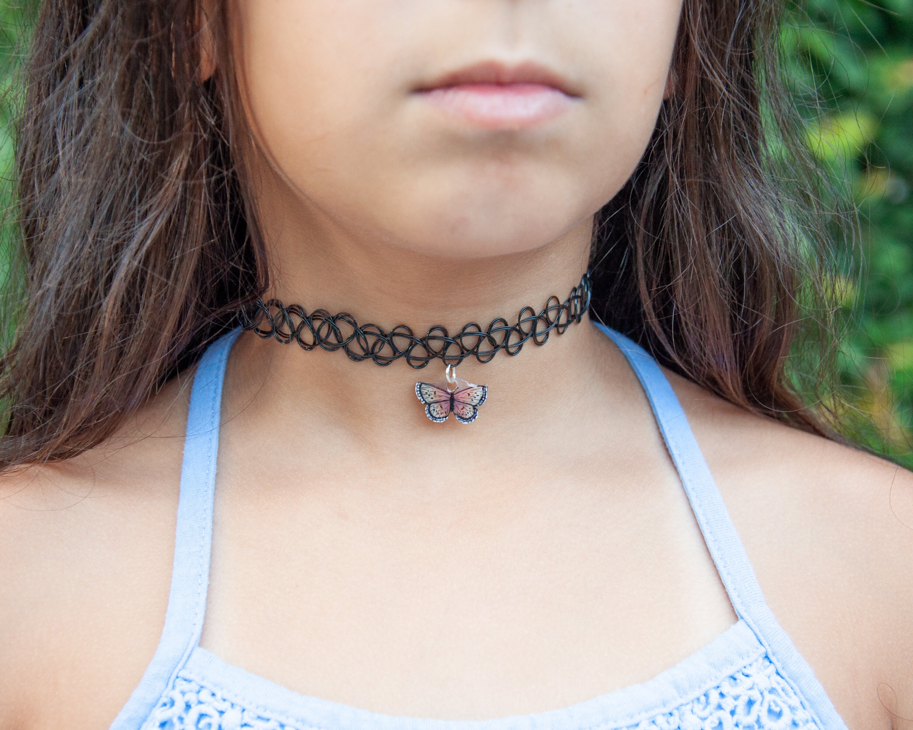 Rose Gold Pendant Rose Gold Butterfly Butterfly Choker Teen - Etsy