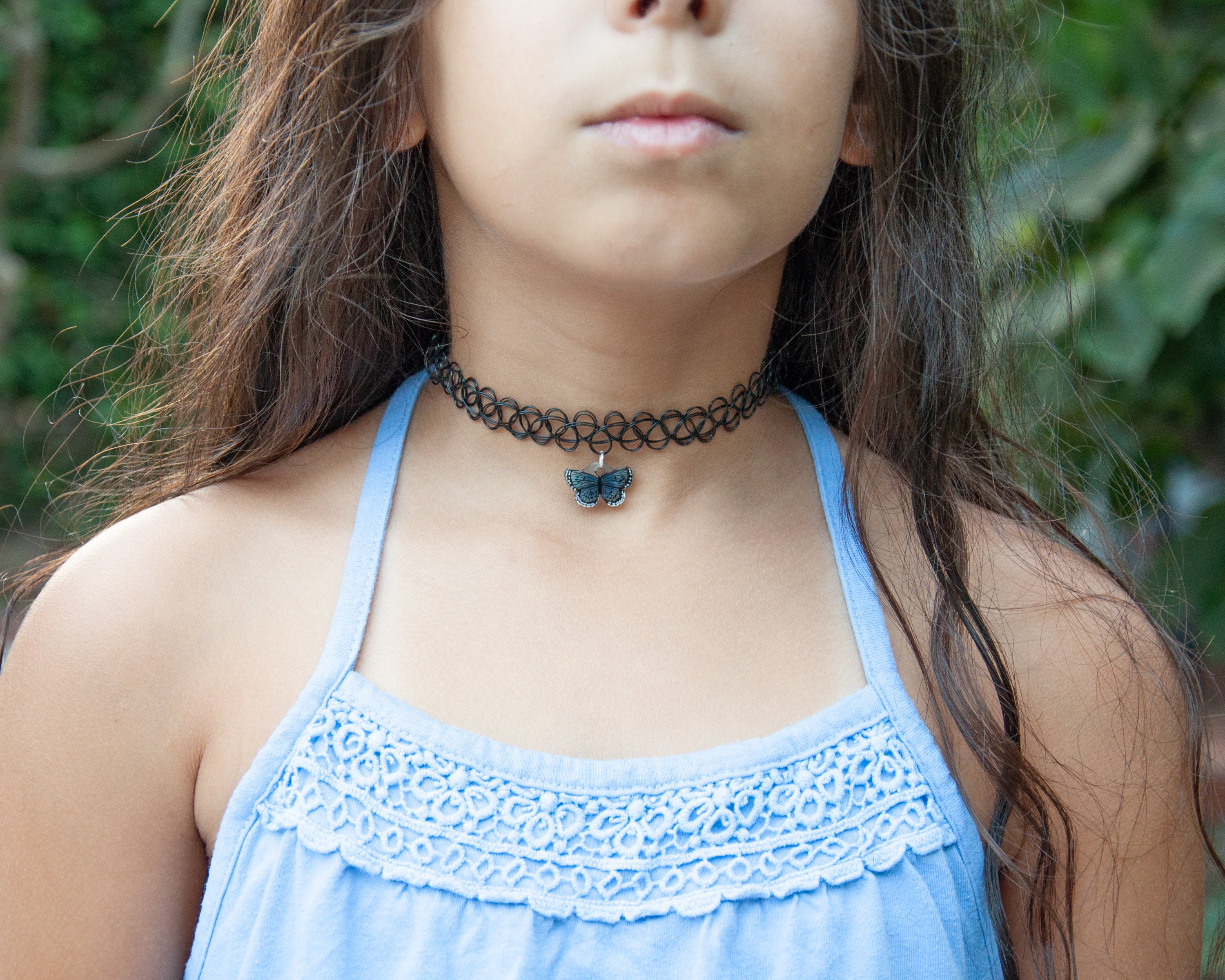 Daughter gift Teenage Girl Gift Blue Butterfly Choker Teen | Etsy