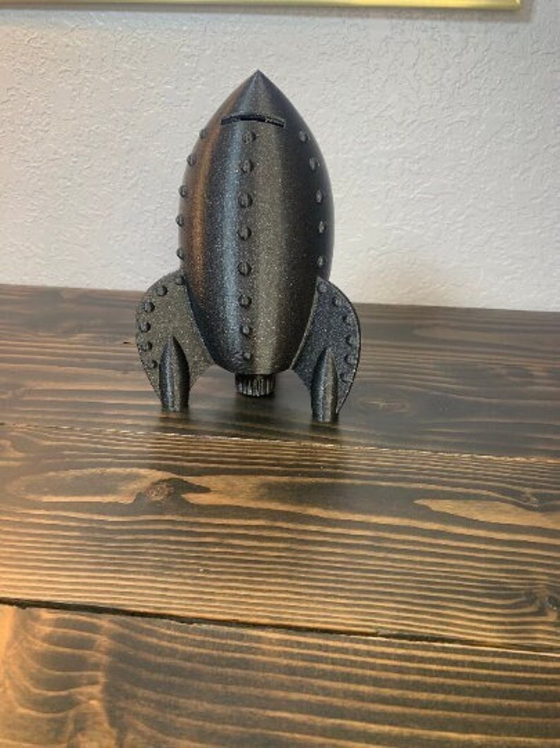 SPACESHIP COIN BANK 3D Printed Rocket Spacecraft Outer Space Nasa Piggy ...