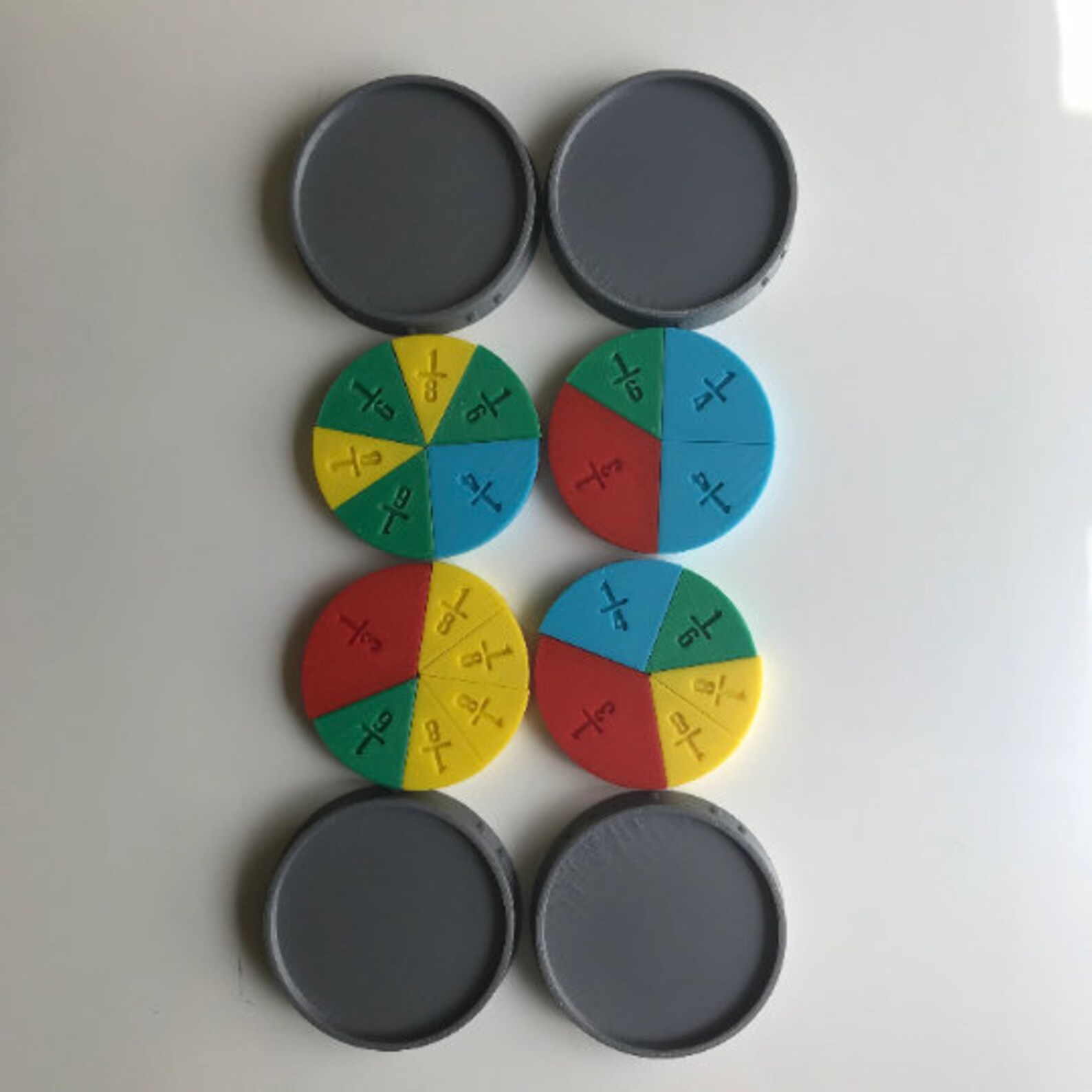 Math Game for Learning Fractions, 3D Printed With Plastic, Educational ...
